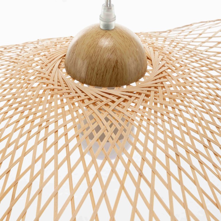 Buy Natural Hand-Woven Bamboo Wave Pendant Lamp - Small from Wholesale ...