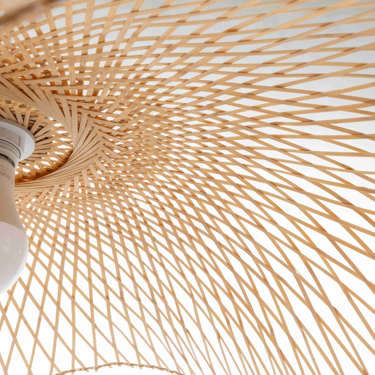 Buy Natural Hand-Woven Bamboo Wave Pendant Lamp - Large from Wholesale ...