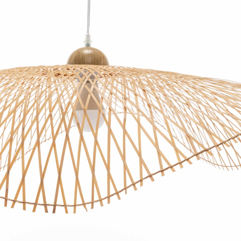 Buy Natural Hand-Woven Bamboo Wave Pendant Lamp - Large from Wholesale ...