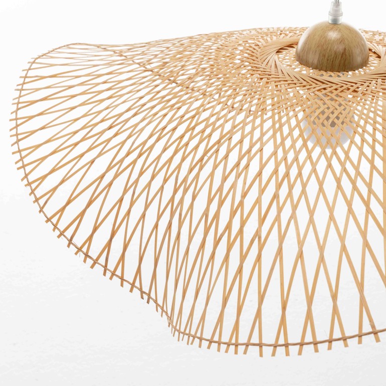 Buy Natural Hand-Woven Bamboo Wave Pendant Lamp - Large from Wholesale ...