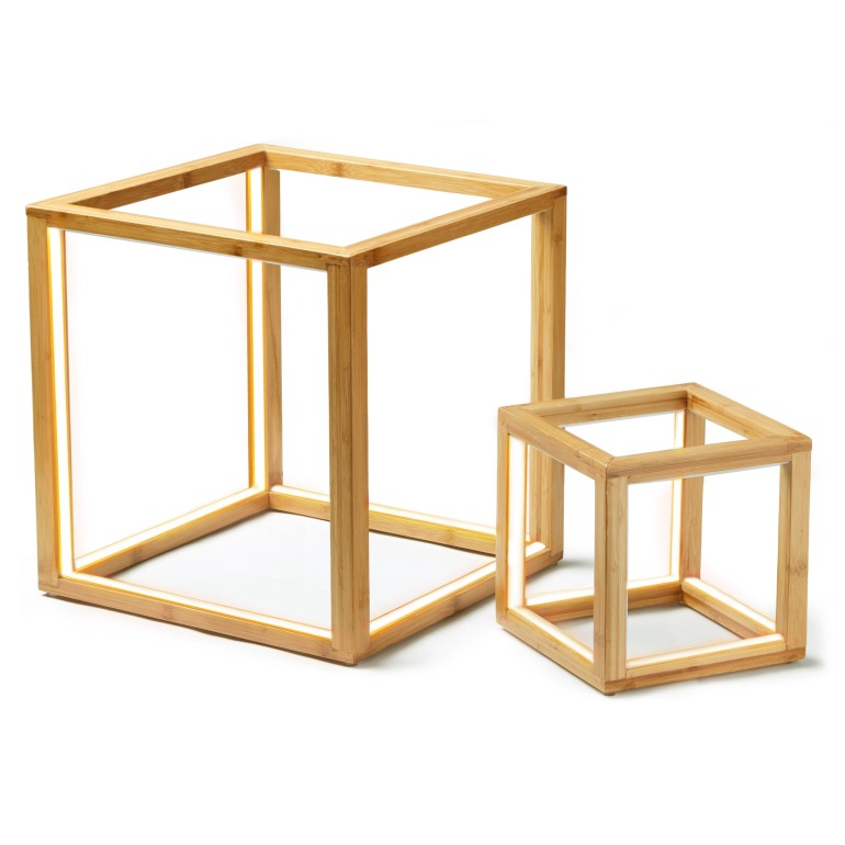 Buy Natural Bamboo Cube LED Lamp - Small from Wholesale Lighting ...